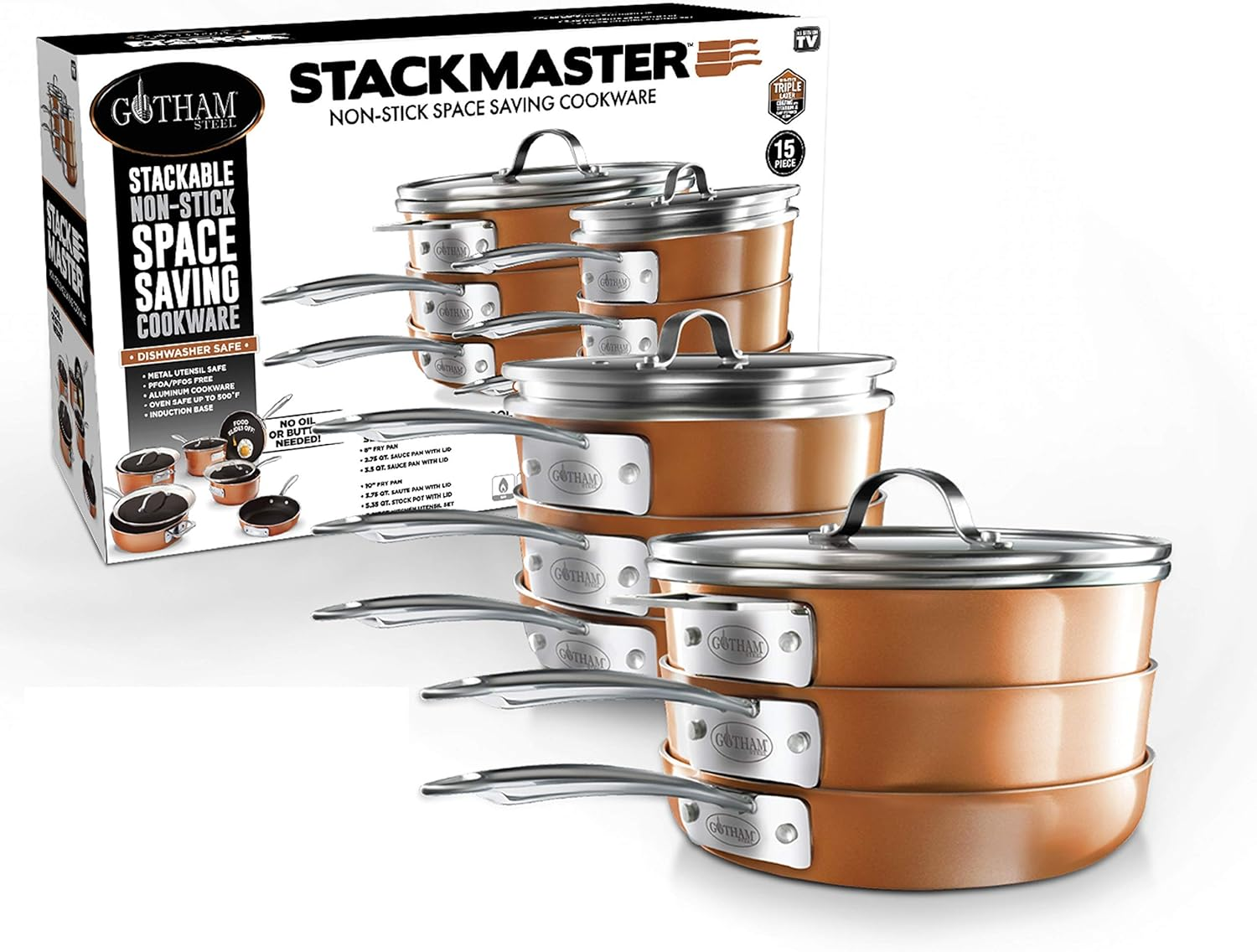Gotham Steel Stackmaster Review | Space-Saving Durability